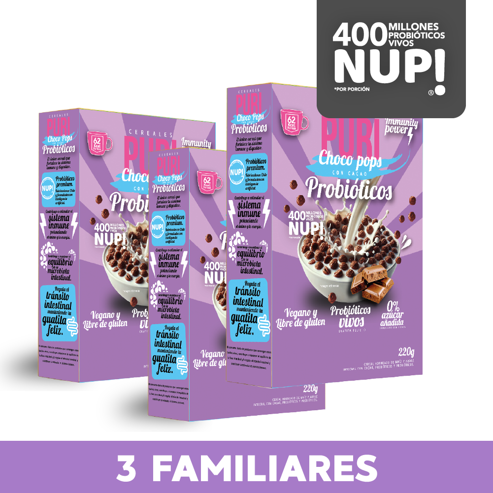 Pack x3 Puri Cereales Choco Pops con Probióticos – Purisnacks.cl