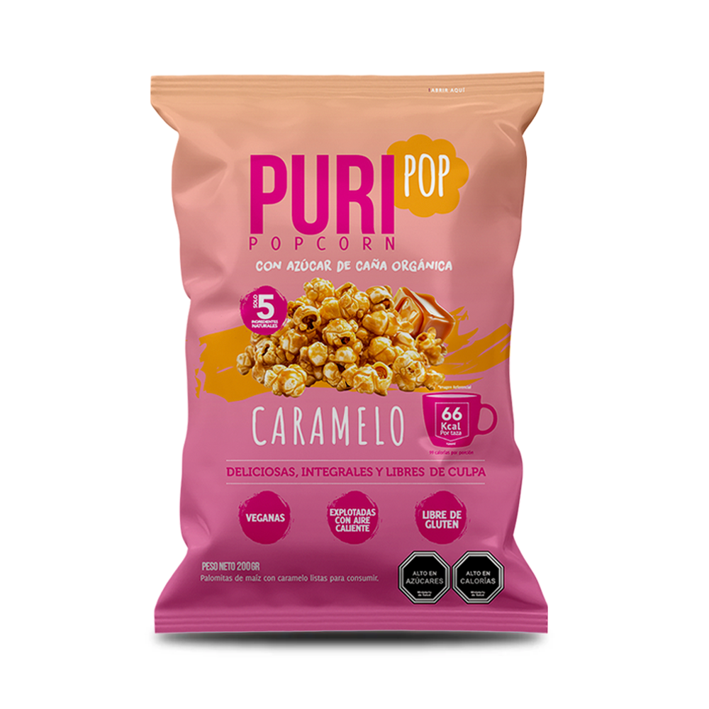 Puripop Popcorn Caramelo Familiar 200gr. – Purisnacks.cl