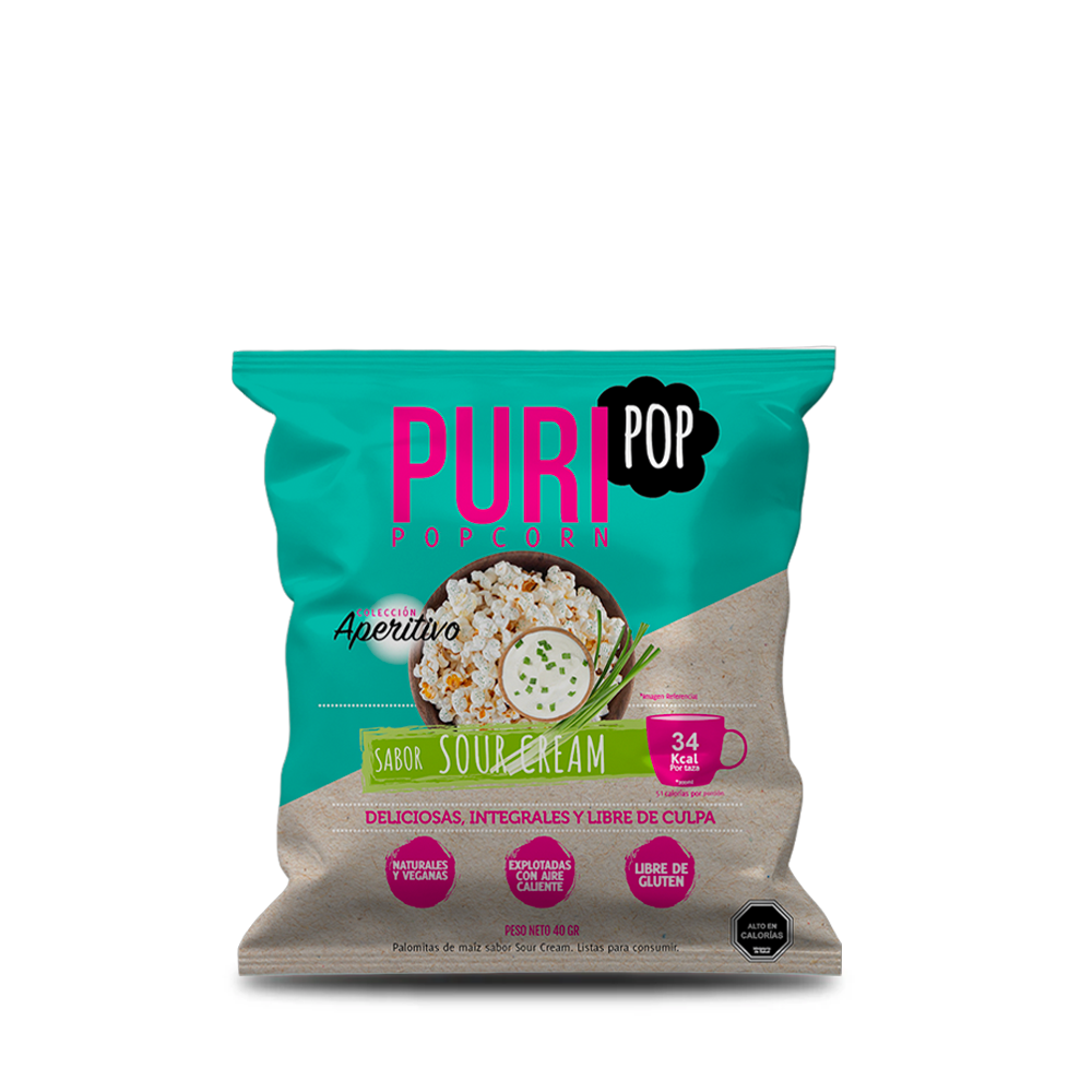 Puripop Popcorn Sour Cream Aperitivo 40gr. – Purisnacks.cl