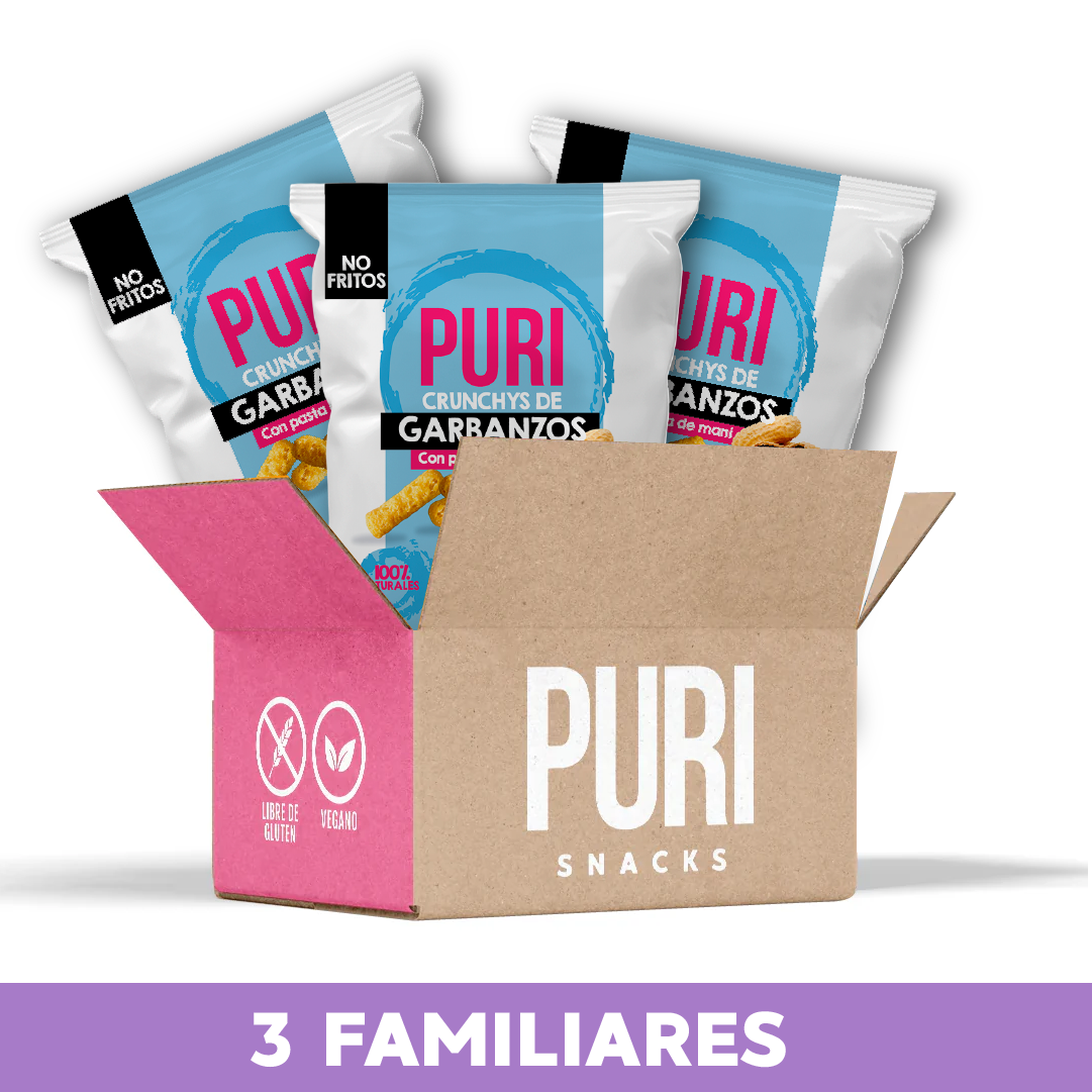 Pack x3 Puri Crunchy Maní Familiar – Purisnacks.cl