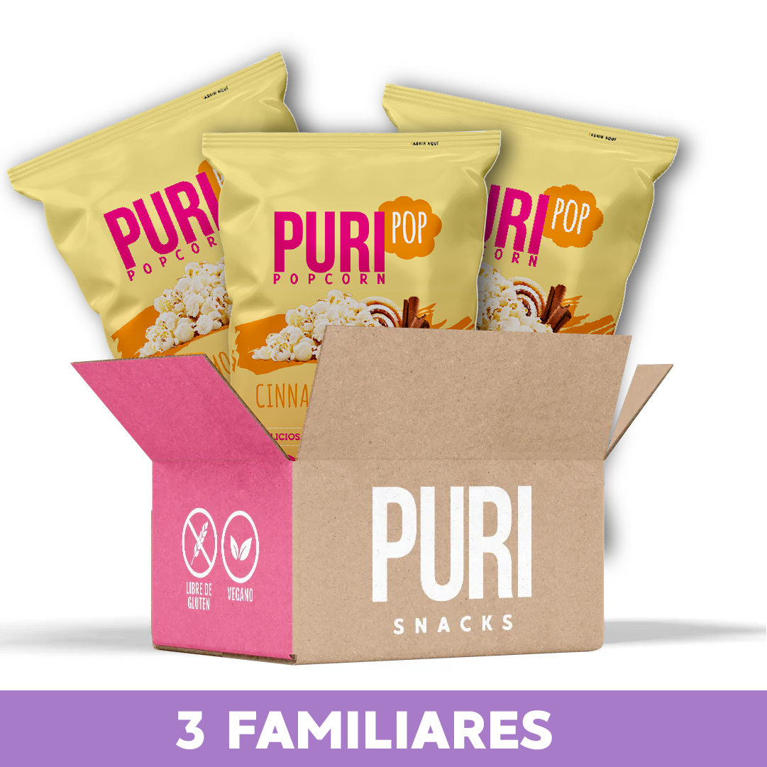 Pack x3 Puripop Popcorn Cinnamon Roll Familiar – Purisnacks.cl